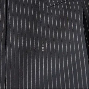 Fendi High Waist Wide Leg Pinstripe Pants - Black
