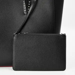 CHRISTIAN LOUBOUTIN Cabata Leather Tote Bag With Stud Embellishments - Black