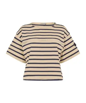 Moncler Striped T-shirt - Nude