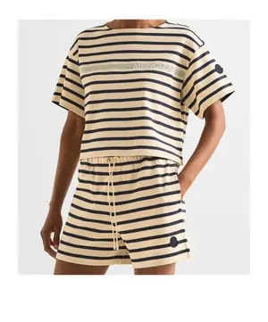 Moncler Striped T-shirt - Nude
