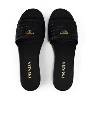 Prada Logo Open-toe Slippers
