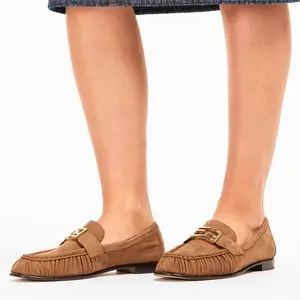 Fendi Front Logo Loafers - Brown