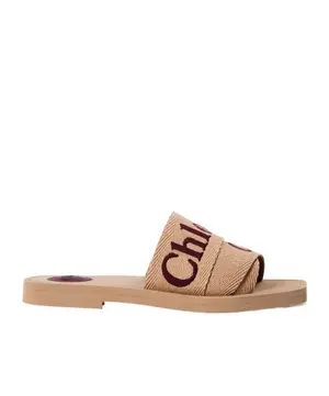 Chloé Logo Slippers - Nude