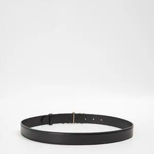 Chloé Leather Belt With Lettering Buckle - Black