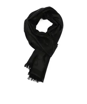 COACH Dark Pattern Monogram Fringed Long Scarf