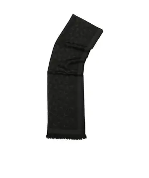 COACH Dark Pattern Monogram Fringed Long Scarf