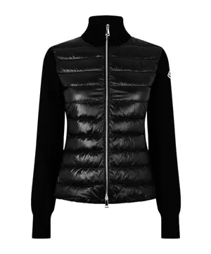 Moncler Zipper Down Jacket With Funnel Neck