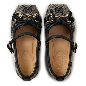 Gucci Logo Detail Ballet Flats