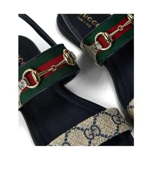 Gucci Canvas Sandals With Horsebit Detail