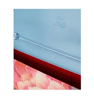 CHRISTIAN LOUBOUTIN Floral-print Chain Wallet - Pink