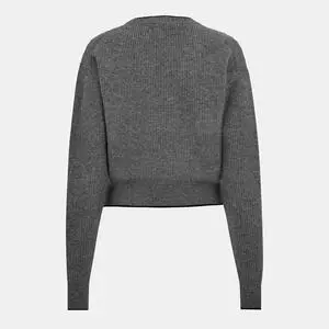 Chloé Cropped Crew Neck Sweater With Heart Embroidery - Black