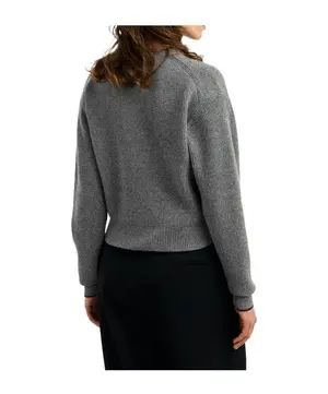Chloé Cropped Crew Neck Sweater With Heart Embroidery - Black