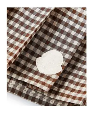 Moncler Gingham Pleated Mini Skirt - Nude