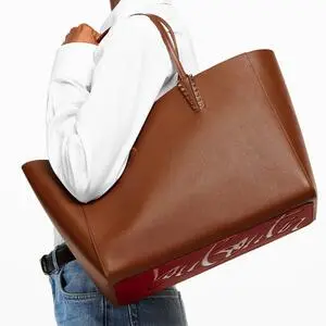 CHRISTIAN LOUBOUTIN Premium Cowhide Tote Bag - Brown