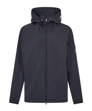 Moncler Hooded Zip-up Windbreaker With Logo Patch