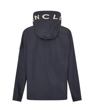 Moncler Hooded Zip-up Windbreaker With Logo Patch