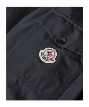 Moncler Hooded Zip-up Windbreaker With Logo Patch