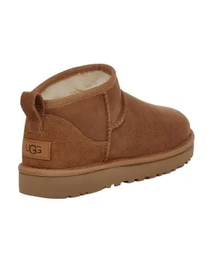 UGG Chestnut Suede Ankle Boots With Shearling Lining - Brown