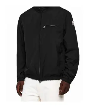 Moncler Logo Patch High Neck Zip-up Jacket