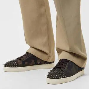 CHRISTIAN LOUBOUTIN Camouflage Studded Low-top Sneakers