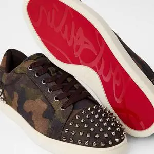 CHRISTIAN LOUBOUTIN Camouflage Studded Low-top Sneakers