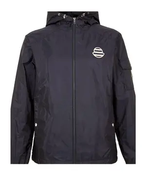 Moncler Hooded Windbreaker With Logo Patch