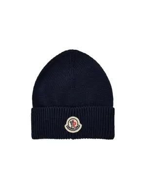 Moncler Logo Beanie - Black