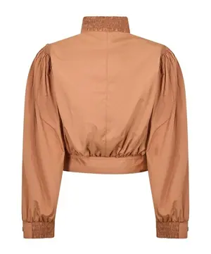 Chloé Cropped Jacket With Belted Waist And Puff Sleeves