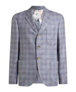 Etro Checked Single-breasted Blazer - Gray