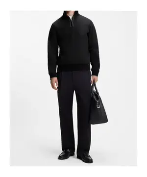 Hugo Boss Half-zip Micro-textured Sweatshirt