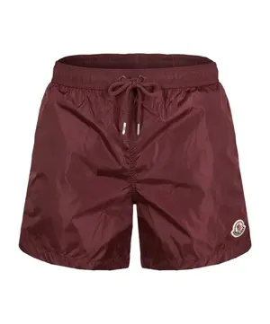 Moncler Logo Swim Shorts - Red