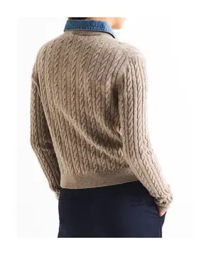 Miu Miu Cashmere Knit Cardigan With Denim Collar - No