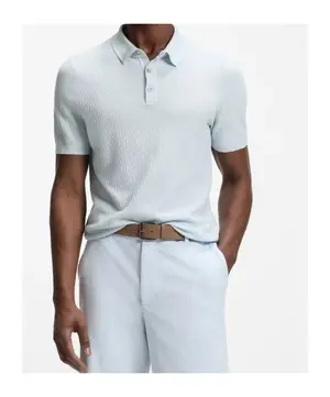 Hugo Boss Regular-fit Knit Polo In Structured Fabric