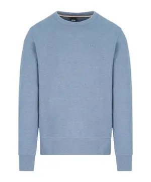 Hugo Boss Logo Embroidered Crewneck Sweatshirt - Blue