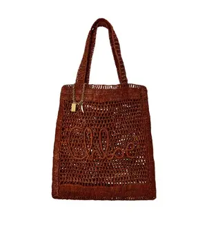 Chloé Raffia Tote Bag - Brown