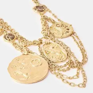 Chloé Layered Coin Pendant Necklace