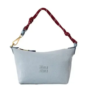 Miu Miu Textured Logo Clutch Bag - Gray