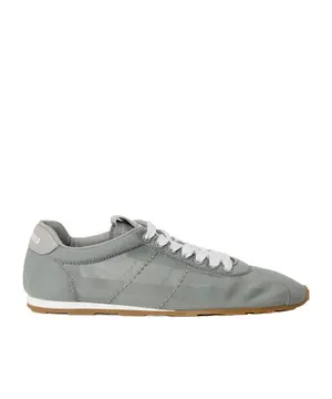 Miu Miu Miu Miu Plume Suede Sneakers Gray