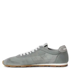 Miu Miu Plume Suede Sneakers - Gray