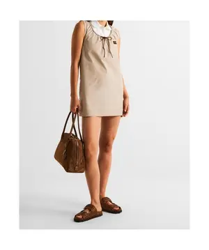 Miu Miu Panama Mini Dress - Nude