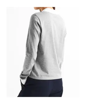 Miu Miu Knitted Long Sleeve Polo Shirt - Gray