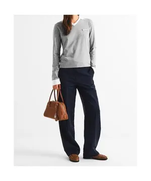 Miu Miu Knitted Long Sleeve Polo Shirt - Gray