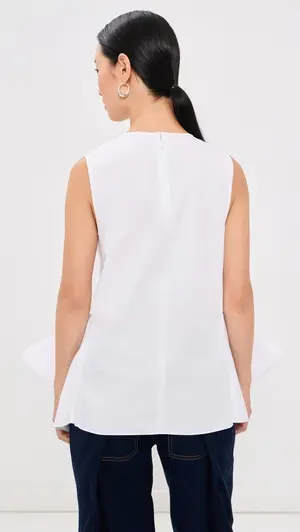 Tibi Eco Poplin Side Drape Top