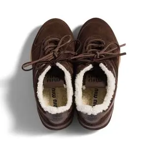 Miu Miu Suede And Shearling Sneakers