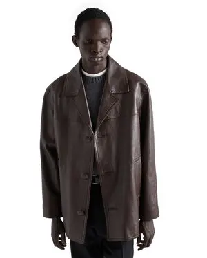 Prada Nappa Leather Caban Jacket