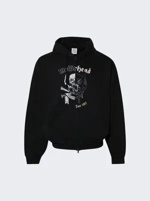 Vetements X Motorhead Double Graphic Zip-up Hoodie Washed - Black