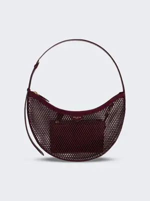 ALAÃA Demi Lune Fishnet Bag Garnet Red - Brown