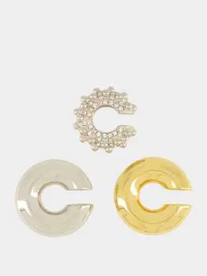 Rabanne Triple Aluminium Ear Cuff Set - Silver