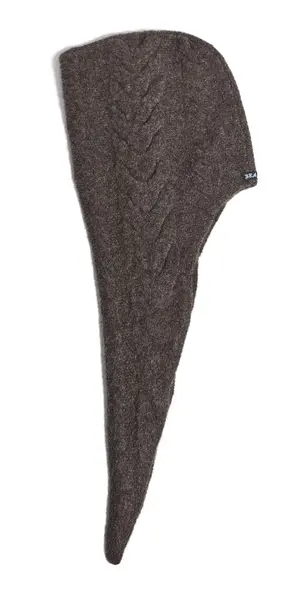 Sea Cable Knit Hood Scarf - Charcoal