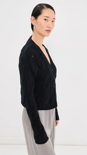 Sablyn Jolie Cropped Cashmere Cable Cardigan